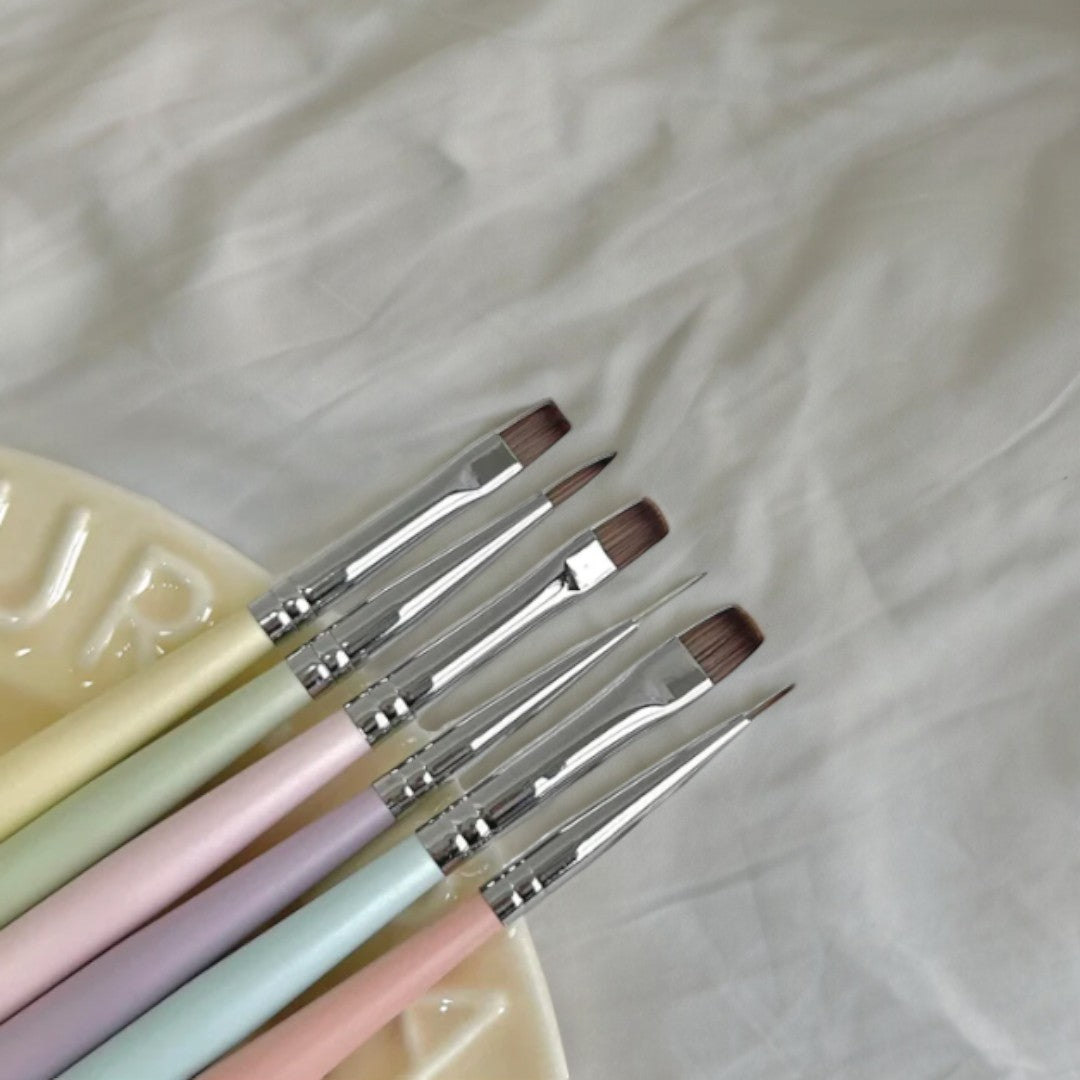 YHH Macaron Nail Brush Series Round M for Builder Gel, Nail Art