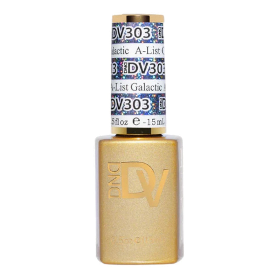 DND Diva Platinum Glitter Gel Polish - A-list Galactic 303