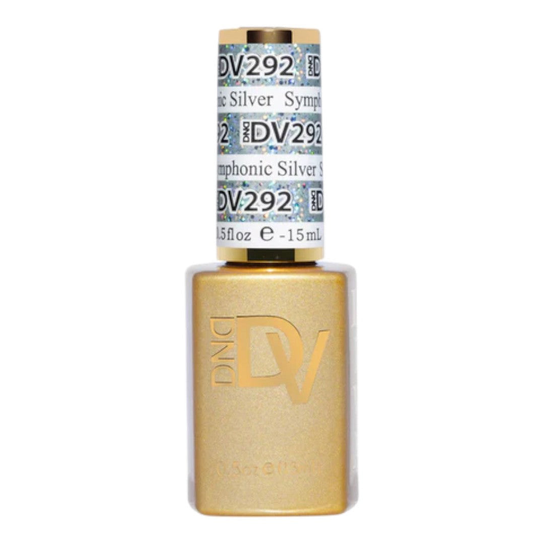 DND Diva Platinum Glitter Gel Polish - Symphonic Silver